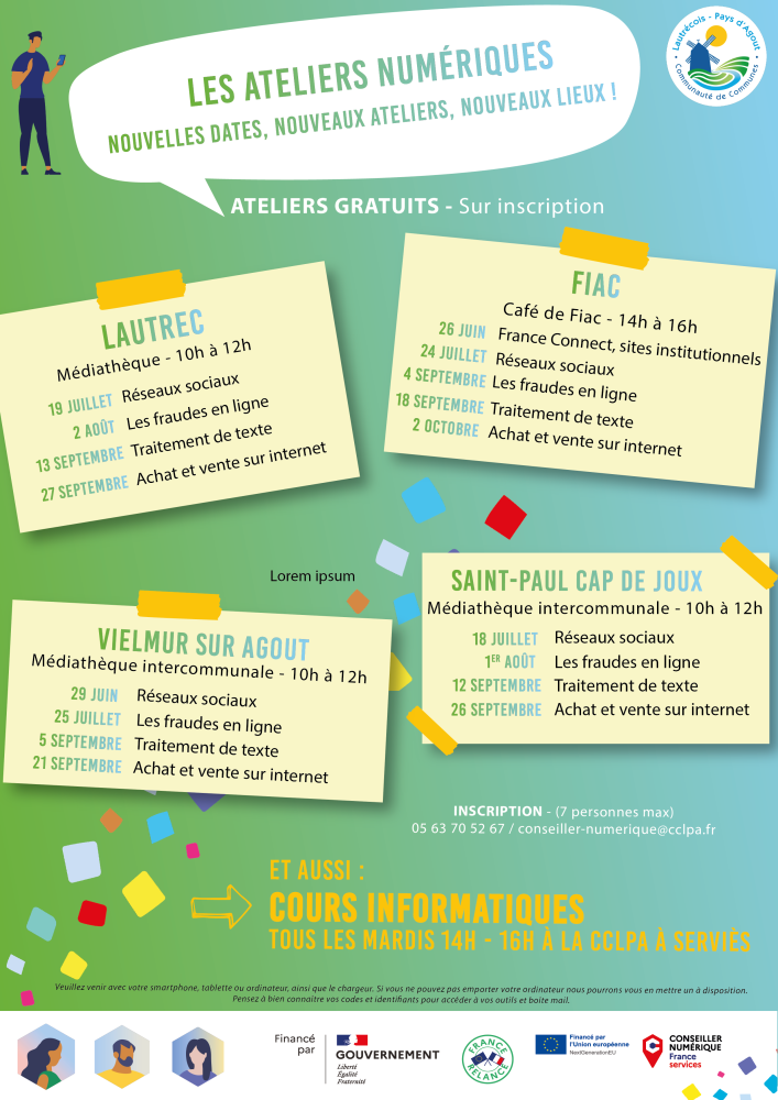 Ateliers numériques | Communauté de Communes du Lautrécois Pays d'Agout